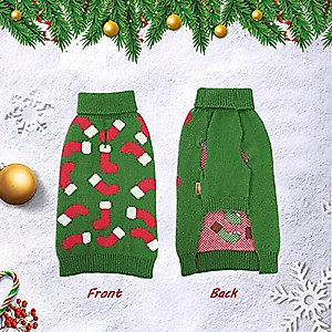 Yokee Dog Christmas Sweater Holiday Dog Apparel Dog Turtleneck Sweater Puppy Kitten Fall Dog Sweater Pet Clothes Christmas Socks Pattern Winter Clothes for Small Medium Large Dog L Dog Sweaters