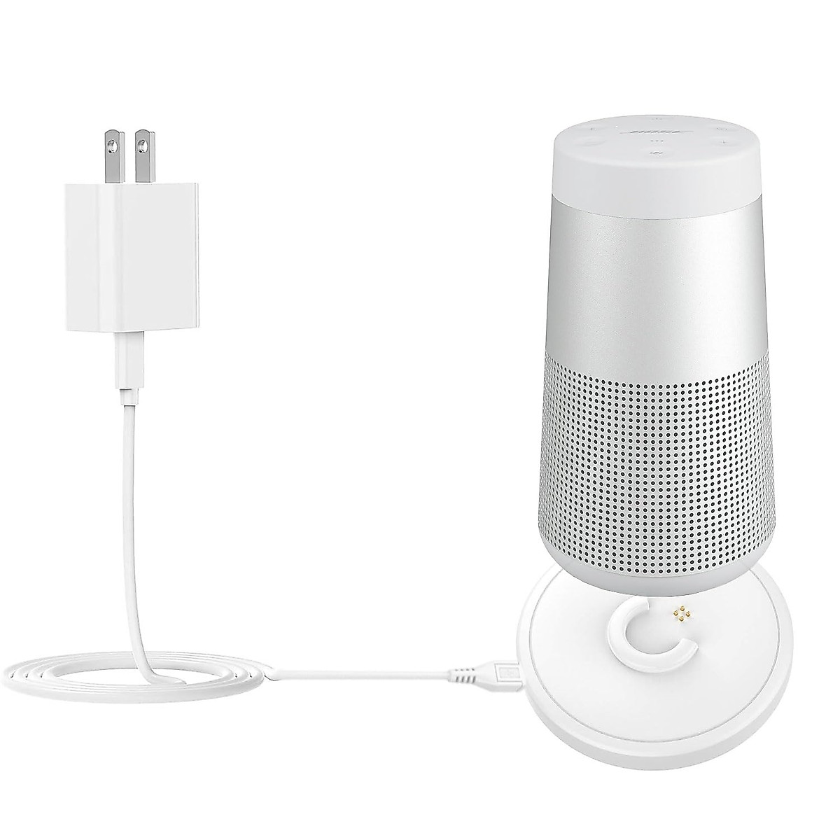 Charging Cradle Bose SoundLink Revolve, Charging Dock for Bose SoundLink Revolve+, Charger Adapter for Bose SoundLink Revolve II, Bose SoundLink Revolve II+ Bluetooth Speaker, Bose Charger Dock(White)
