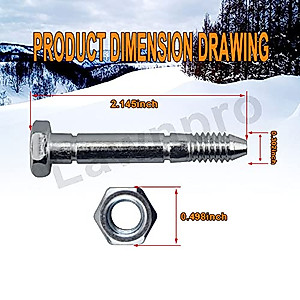 2-1/8" X 5/16" Shear Pin Bolt Kit Compatible with Ariens 2 Stage Snow Thrower Auger Replacement for 510015, 51001500, AM122156, AM1369890, 3285-11 (10)