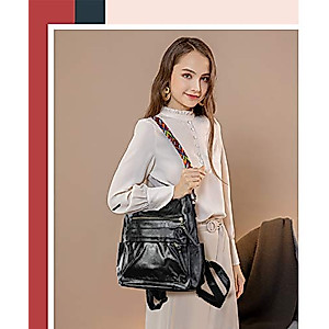 Tom Clovers Women Leather Backpack Daypack Casual Fashion Bag for Ladies Girls