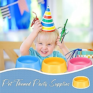 12 Pcs Plastic Dog Bowls Puppy Bowls for Dogs Birthday Party Paw Patrol Party Reusable Pet Bowls for Kitten and Puppy