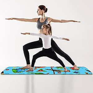 Colorful Birds Rest Flamingo Branch Yoga Mat Thick Workout Exercise Mat, Non Slip Pilates Fitness Mats, Eco Friendly, Anti-Tear 1/4" Thick Yoga Mats for Women Men