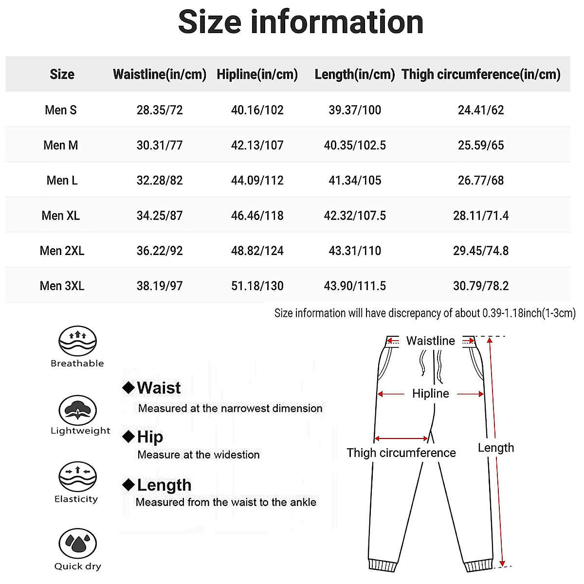 INZVKJLU Black and White Checkered Pants for Men - Sweatpants and Joggers - Plaid Gingham Style