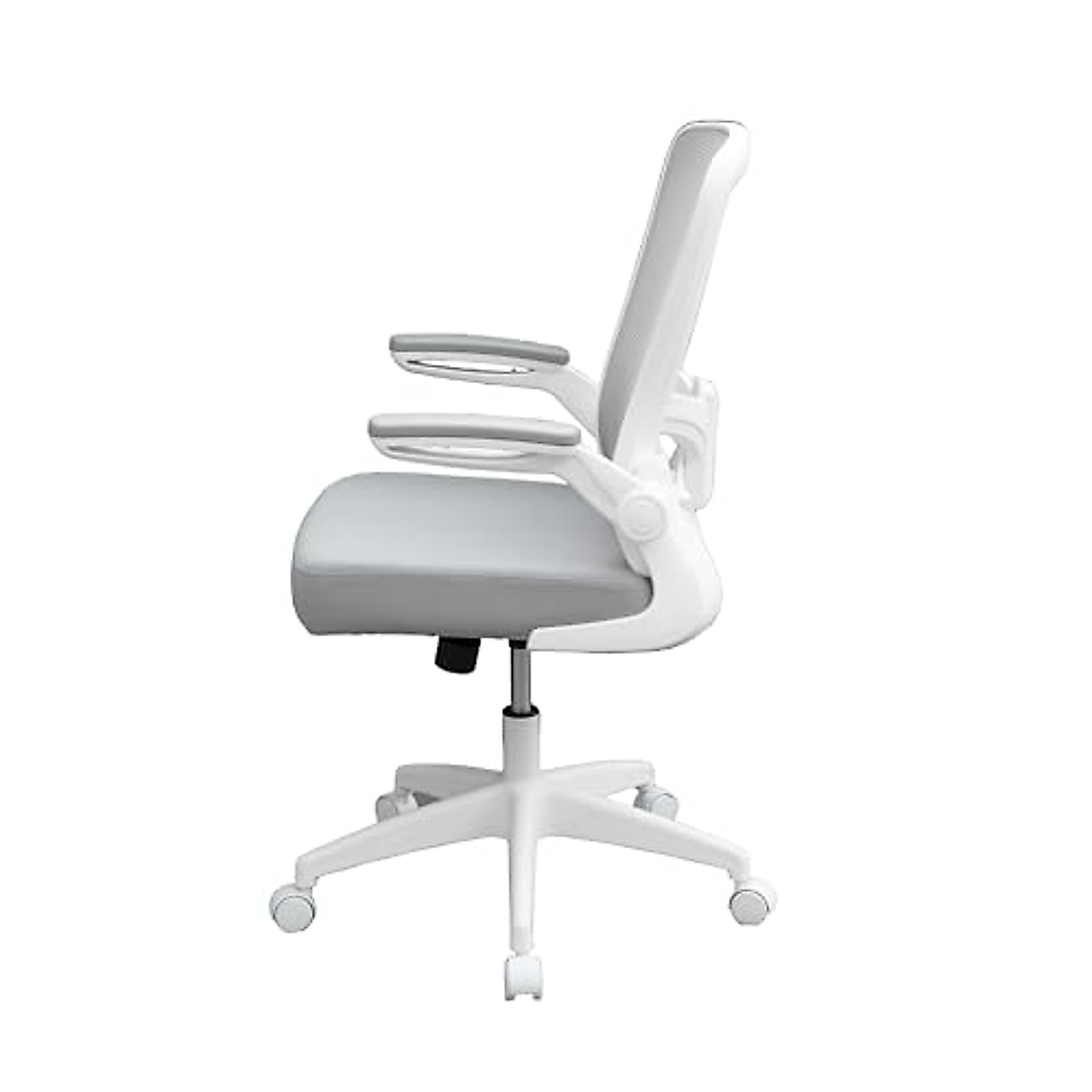 Boss Office Products Mesh Task Chair with Flip Up Arms, Grey/White