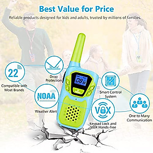 Walkie Talkies for Kids Adults Long Range Rechargeable 3 Pack, Drop Proof Walkie Talkies Toys Gifts for Girls Boys Age 3 5 6 8 9 12, USB Walkie Talkies for Outdoor Indoor Play Camping Birthday Party