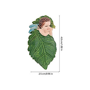 Cabilock 5pcs Fairy Garden Figurines Miniature Sleeping Angel Ornament DIY Fairies Figure Dollhouse Decoration for Landscape Scenes Bonsai Crafts Flower Pots Accessories Green