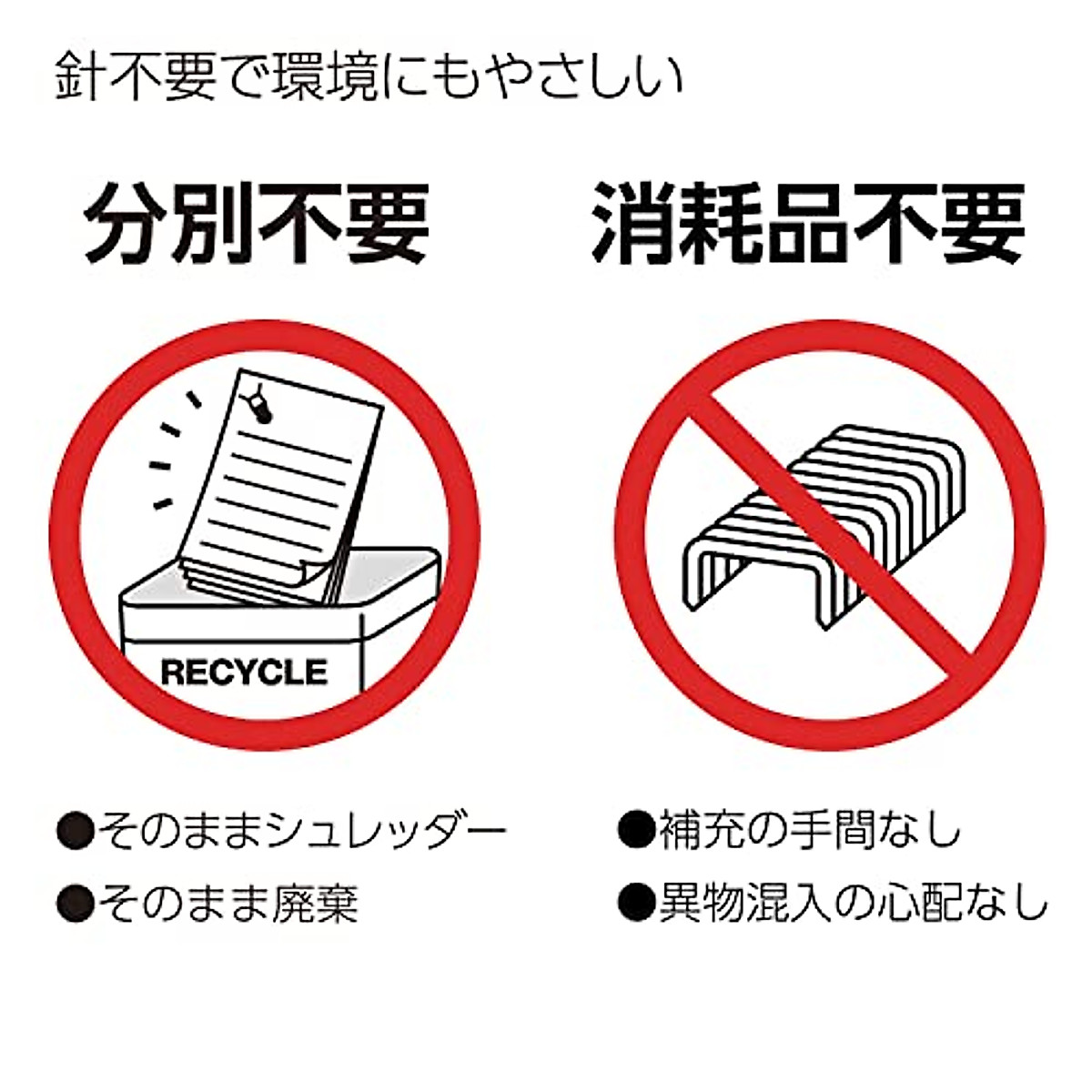 Kokuyo Harinacs Stapleless Desktop Stapler, up to 12 Sheets Binding, Black, Japan Import (SLN-MS112D)