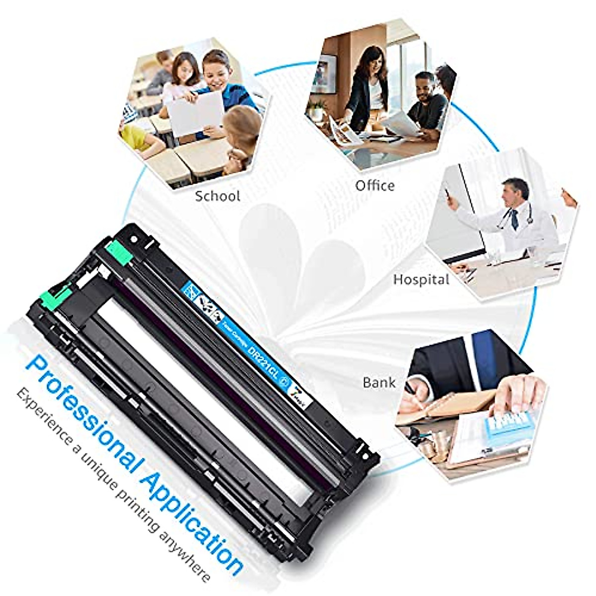 7Magic Remanufactured Drum Unit Replacement for Brother DR221CL DR-221CL DR221 DR 221 CL DR221CL for Brother MFC-9130 MFC-9130CW MFC-9330 CDW MFC-9340 HL-3170CDW HL-3180CDW HL-3140CW Printer 4 Pack