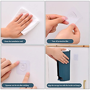 Grocery Bag Holder Wall Mount, Kitchen Adhesive Plastic Bags Dispenser Trash Bags Garbage Bags Organizer Hanging Over Cabinet Door(Blue)