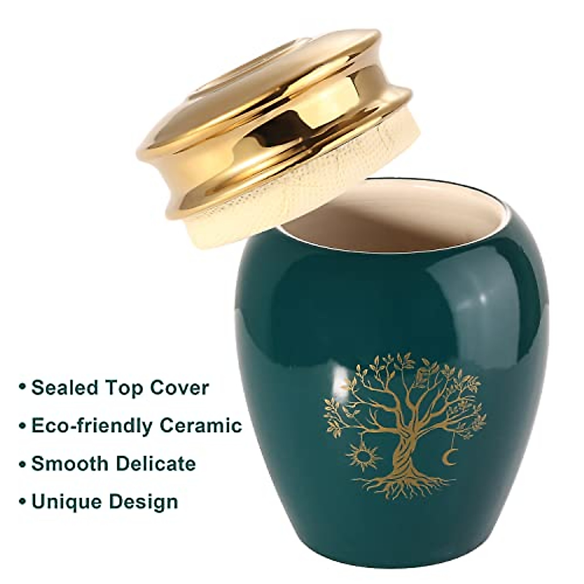 DGDCDV Human Ashes Keepsakes Urn 24 Cubic Inches, Small Ceramic Urns for Human Ashes, Tree of Life Cremation Urn, Urns for Sharing Adult Ashes, Pet Cat and Dog Urn, Adult Funeral Urn