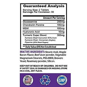 Hip and Joint Supplements - Pets Joint Health with Turmeric - Premium Ingredients - Healthy - Dog Turmeric glucosamine - 1 Bottle (60 Treats)