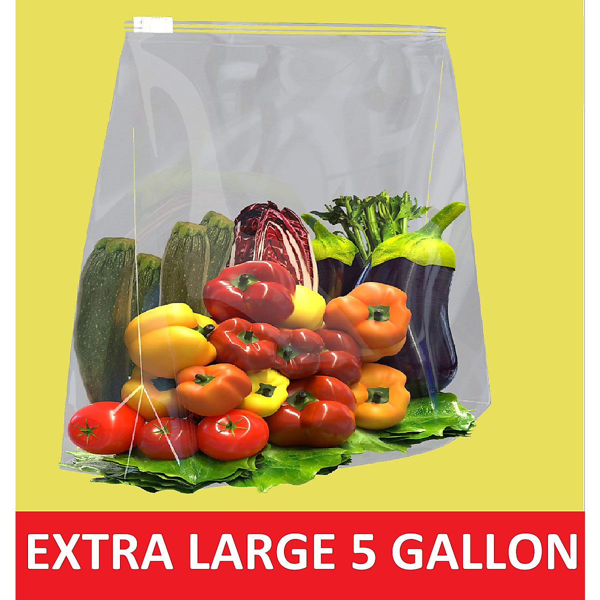 [ 10 COUNT ] super big bag x- large thick plastic bag - EXPANDABLE BOTTOM - SLIDER TOP - 5 GALLON SIZE - 3.5 MILL - for food, freezer, travel, organizaton, storage, moving, etc,
