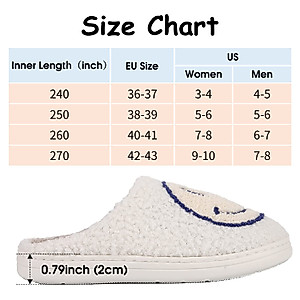 Bevaney Smile Face Slippers for Women, Soft Plush Smile Slippers Retro Preppy Slippers with Smile Face Happy Face Slippers Slip-on Cozy Indoor Outdoor Slippers
