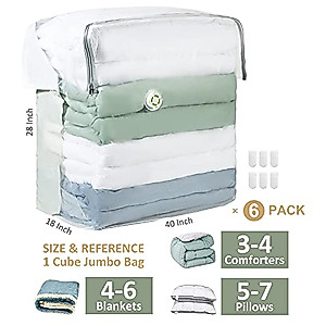 TAILI Hanging Vacuum Storage Bags Variety 6 Pack and Super Jumbo Cube Space Saver Vacuum Storage Bags 6 Pack