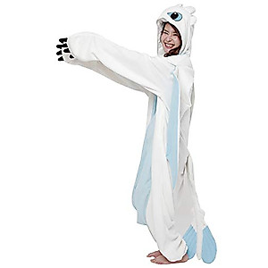 SAZAC Kigurumi - How to Train Your Dragon - Light Fury - Onesie Jumpsuit Halloween Costume (One Size)