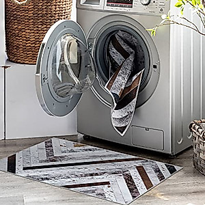 DECOMALL Coronado Small Rug, Machine Washable Modern Geometric Door Mat, Non Slip Carpet for Entryway,24"x36", Multi