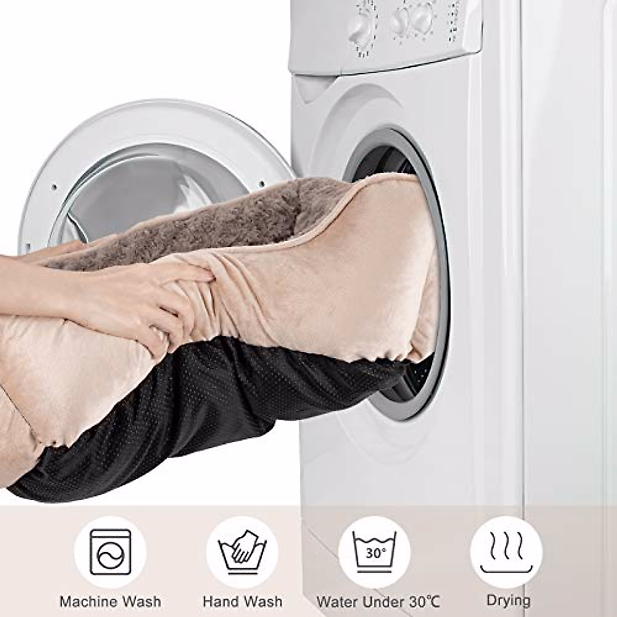 JOEJOY Rectangle Dog Bed for Large Medium Small Dogs Machine Washable Sleeping Dog Sofa Bed Non-Slip Bottom Breathable Soft Puppy Bed Durable Orthopedic Calming Pet Cuddler, Multiple Size, Beige