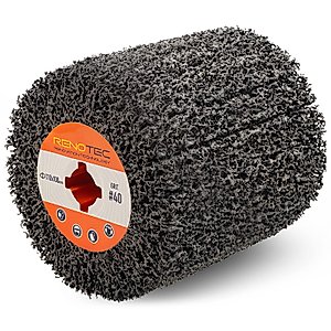 RENOTEC Black Cleaner Flap Wheels, Strip Drum, 110x100mm, 4 inch, for Pickling, Removing Rust, Paints, enamels, oxidations. for Burnishing Polishing Machine (40 GRIT)