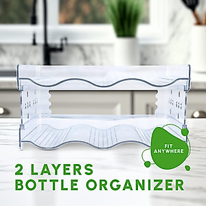 Kayya 6 Pack Water Bottle Organizer for Cabinets - Acrylic Stackable Water Bottle Storage Rack, Tumbler Cup Holder, Cabinet Cup Organizer