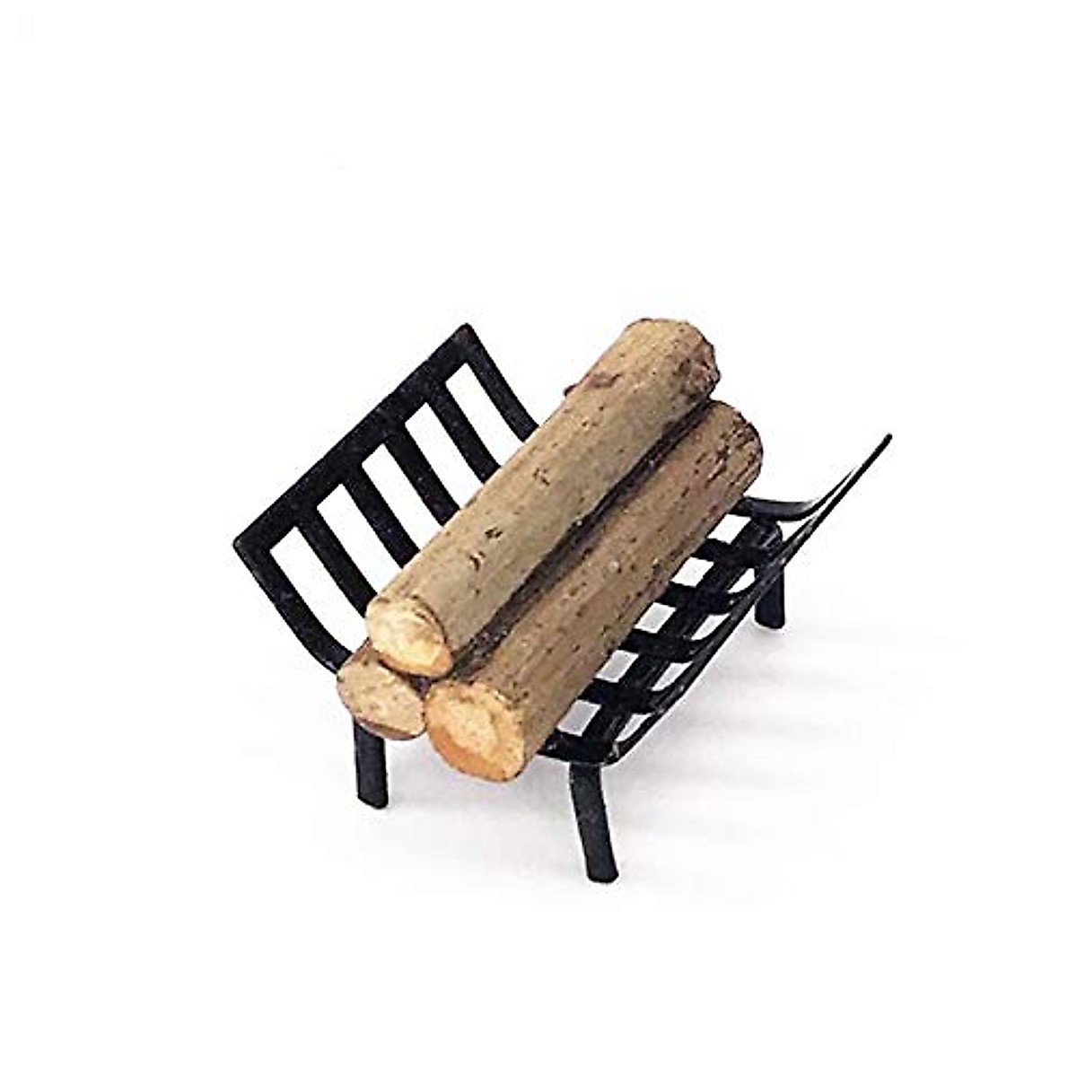 EatingBiting 1:12 Dollhouse Miniature Furniture Garden Lawn Fireplace Metal Firewood Rack Metal Rack with Firewood for Living Room Fireplace Model