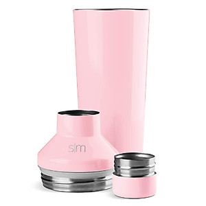 Simple Modern Cocktail Shaker Set with Jigger Lid | Stainless Steel Boston Shaker Insulated Martini Mixer for Mocktails | Gifts for Men Women Him Her | Classic Collection | 20oz | Cream Leopard