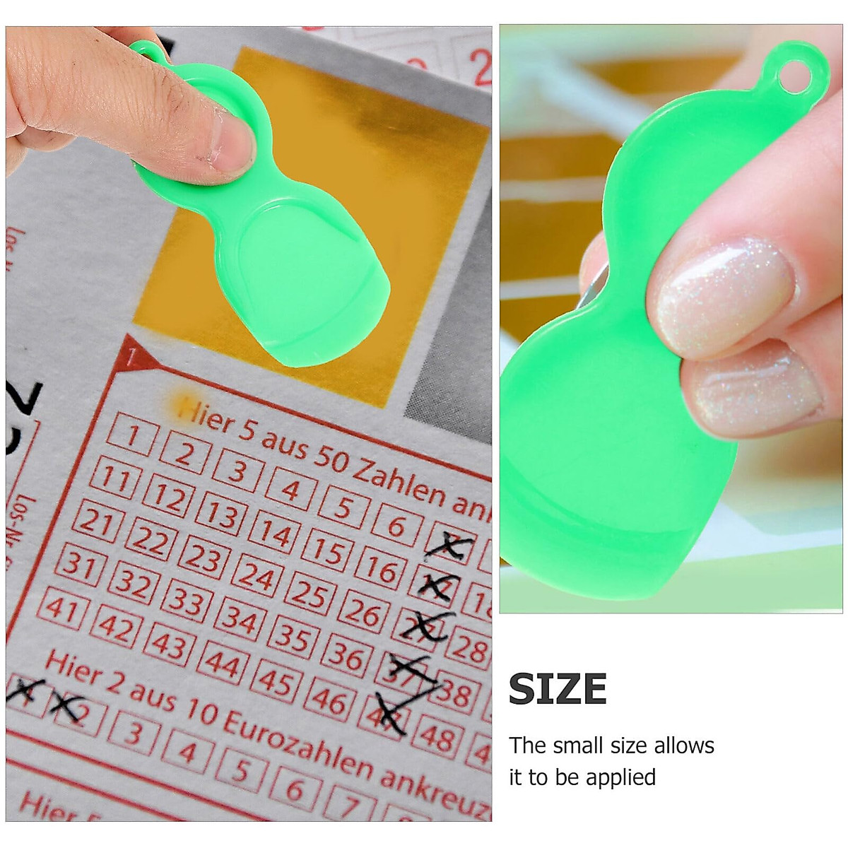 Luxshiny Ticket Scratcher Keychains, 5pcs Small Scraper Tools Scoop Shape Scratcher Keyring For Tickets Stickers Labels Films Sublimation