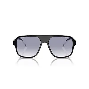 Dolce & Gabbana Men's Round Fashion Sunglasses, Black/Clear Gradient Blue, One Size