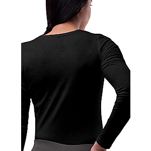 Sivvan Scrubs for Women - Long Sleeve Comfort Underscrub Tee - S8500 - Black - S