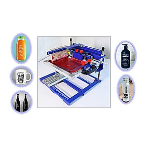 7.9" x 5.9" 20×15cm Manual Cylinder Curved Screen Printing Press for Pen Cup Mug Bottle (Diameter:6.7")