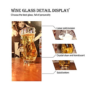 DKY Whiskey Glasses - Beer Stein Male Female Shaped Custom Design Shot Glasses [Set of 2] - Tequila Vodka Whiskey Bourbon Funny Durable Style - 2.1 & 2.1ounce