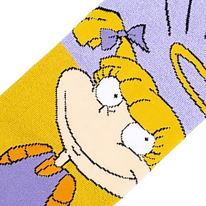 Odd Sox, Nickelodeon Rugrats Cartoon Socks, Angelica, Fun Novelty Women's Crew, Large