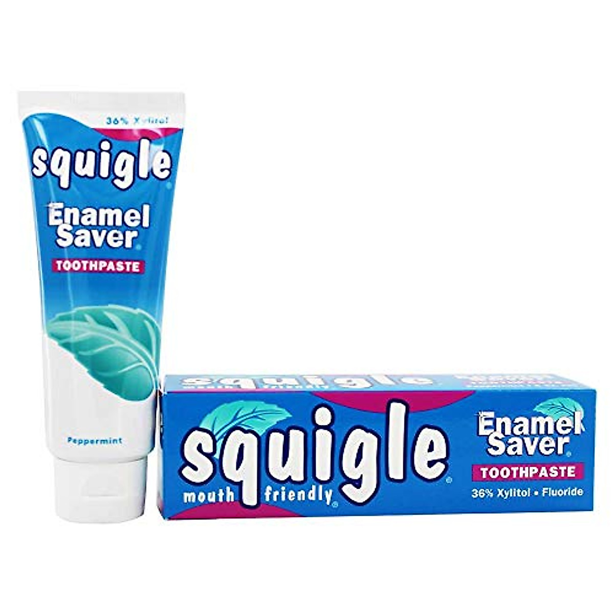 Squigle Enamel Saver Toothpaste, Canker Sore Treatment and Prevention, SLS Free Toothpaste, 36% Xylitol Toothpaste, Prevents Cavities, Perioral Dermatitis, Bad Breath, Chapped Lips - 1 Pack