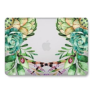 IVY for MacBook Air 13 with M1 (2020, Models: A2337 / A2179) Flower Garland Clear Case with Keyboard Cover - A