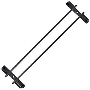 zoohot 35.5cm Wine Glass Rack - Under Cabinet Stemware Wine Glass Holder Glasses Storage Hanger Metal Organizer Black (1 Rows, 2 Pack)