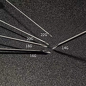 5PCS Body Piercing Needles - SHZDMH 14G Gauge Steel Cartilage Piercing Catheter Needles for Lip Tongue Piercing Tattoo Supply (14G)