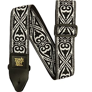 Ernie Ball Jacquard Guitar Strap, Black Heart (P05345)