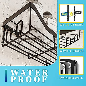 VNTop 5-Pack Stainless Steel Shower Caddy with Self-Adhesive Large Capacity Racks, Shelves, and Storage - Rustproof Bathroom Organizer for Inside the Shower, with No-Drill Required Shower Shelf Accessories