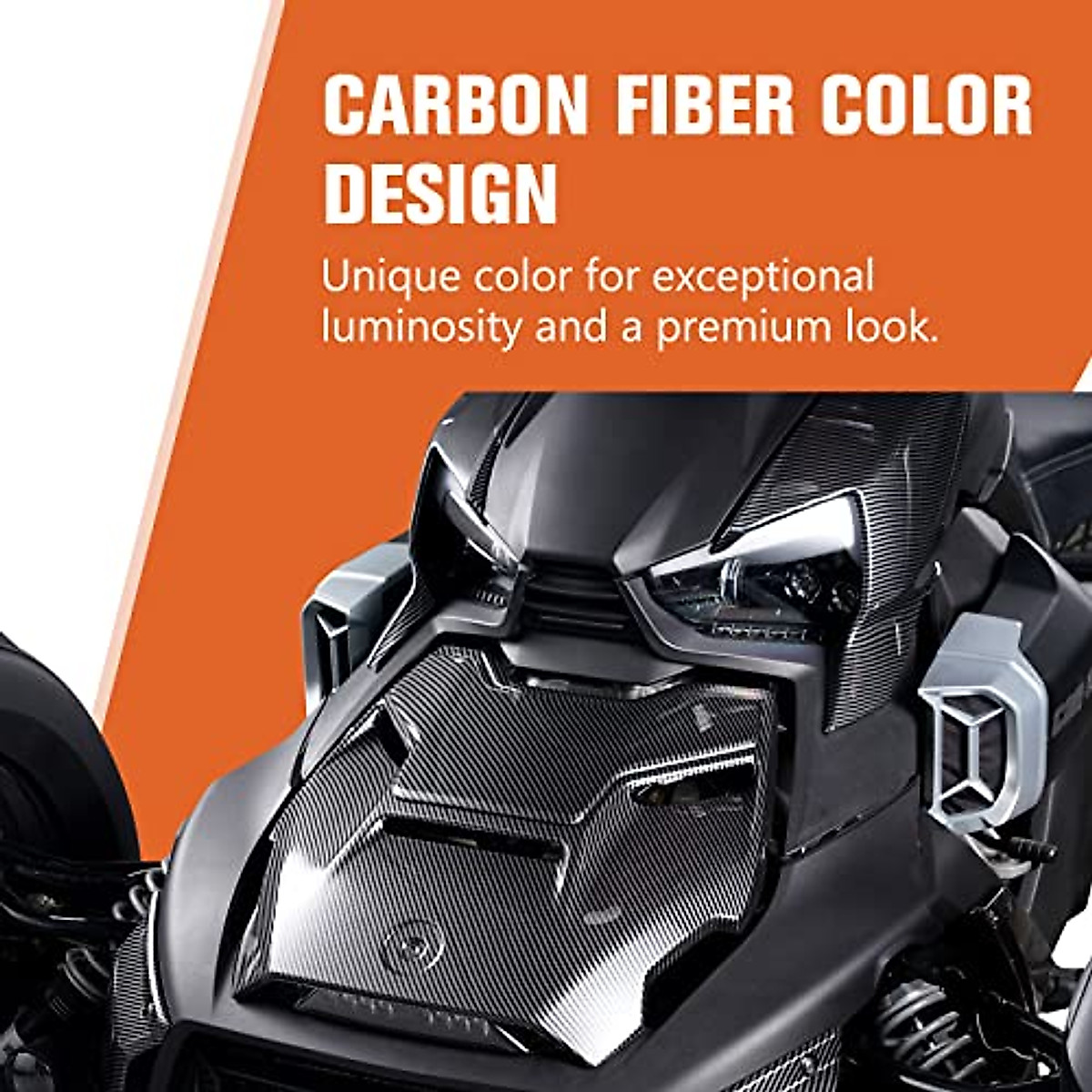 A & UTV PRO Ryker Carbon Fiber Epic Hood Panel, Hood Scoop for Can-Am Ryker & Ryker Rally Edition 2019-2023, Ryker 600, Ryker 900 Accessories, Replace OEM #219400877
