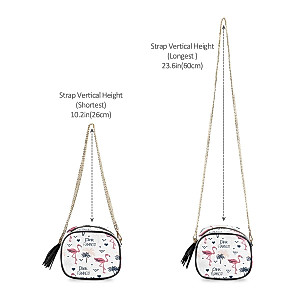 ALAZA Flamingo Palm Tree PU Leather Small Women Crossbody Shoulder Bag Purse Wallet with Adjustable Chain Strap