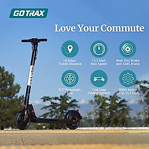 Gotrax XR Elite Electric Scooter, 8.5" Pneumatic Tire, Max 18 Mile and 15.5Mph by 300W Motor, Bright Headlight and Taillight, Aluminum Alloy Frame and Cruise Control, Foldable Escooter for Adult Black