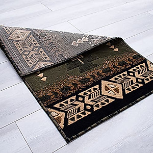 YHSF South West Native American Area Rug C318 (Sage Green, 2 Feet x 3 Feet 4 Inches)