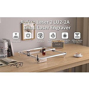 Aufero Laser Engraver, 2 W Diode Laser Engraver Machine, Laser Engraving Machine for Wood/Leather, 15.7x15.7inch Engraving Area, Beginner-Friendly Laser Wood Engraver 2100mW