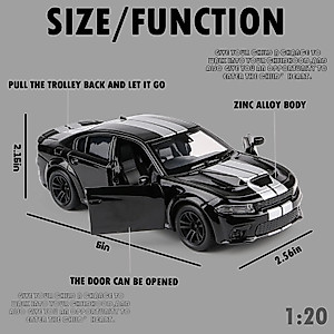 COOLPUR 1/36 Scale Doodg Hel1 Car Model Off-Road Diecast Toy Vehicle Zinc Alloy Metal Pull Back Powered Vehicles Mode for Kids,Adult,Boyfriend Gift(Black)