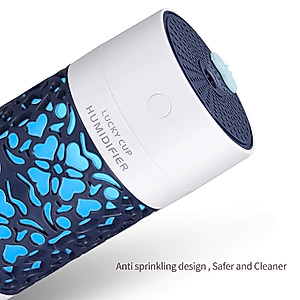 Portable Humidifiers Car Humidifier Cool Mist Humidifying for Kids Rooms Travel Office Bedroom with High and Low Mist Settings 7 Colors Night Light Auto Shut-Off 250ml