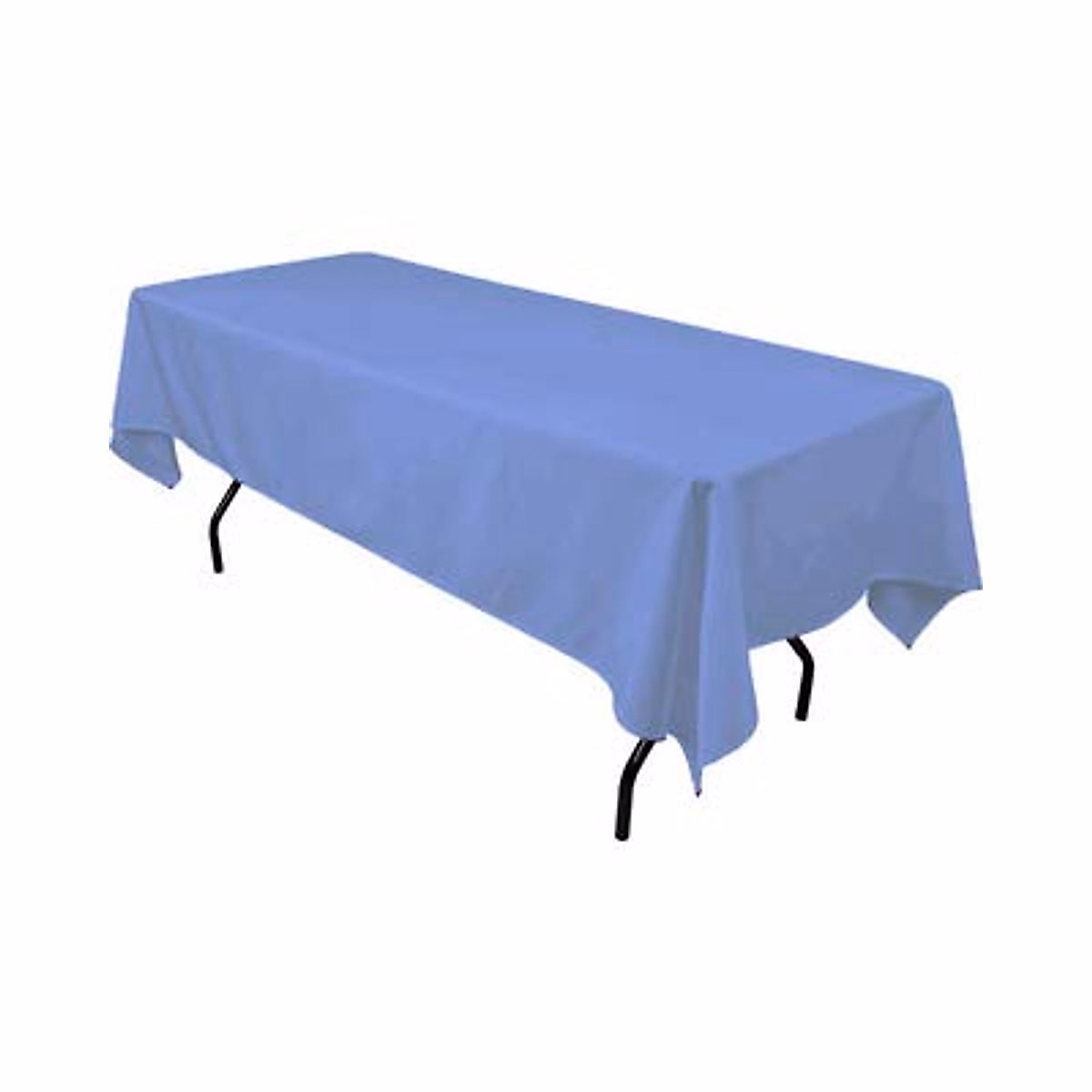 New Creations Fabric & Foam Inc 60" Wide by 90" Long Rectangular Polyester Poplin Tablecloth, Steel Blue