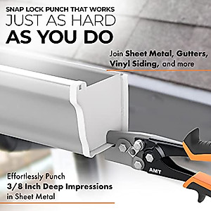 AMERICAN MUTT TOOLS Snap Lock Punch – Gutter End Cap Crimper Tool – Snap Lock Tool for Sheet Metal, Gutter Installation Tools, Gutter Crimping Tool, Gutter Tools, End Cap Crimper for Gutters