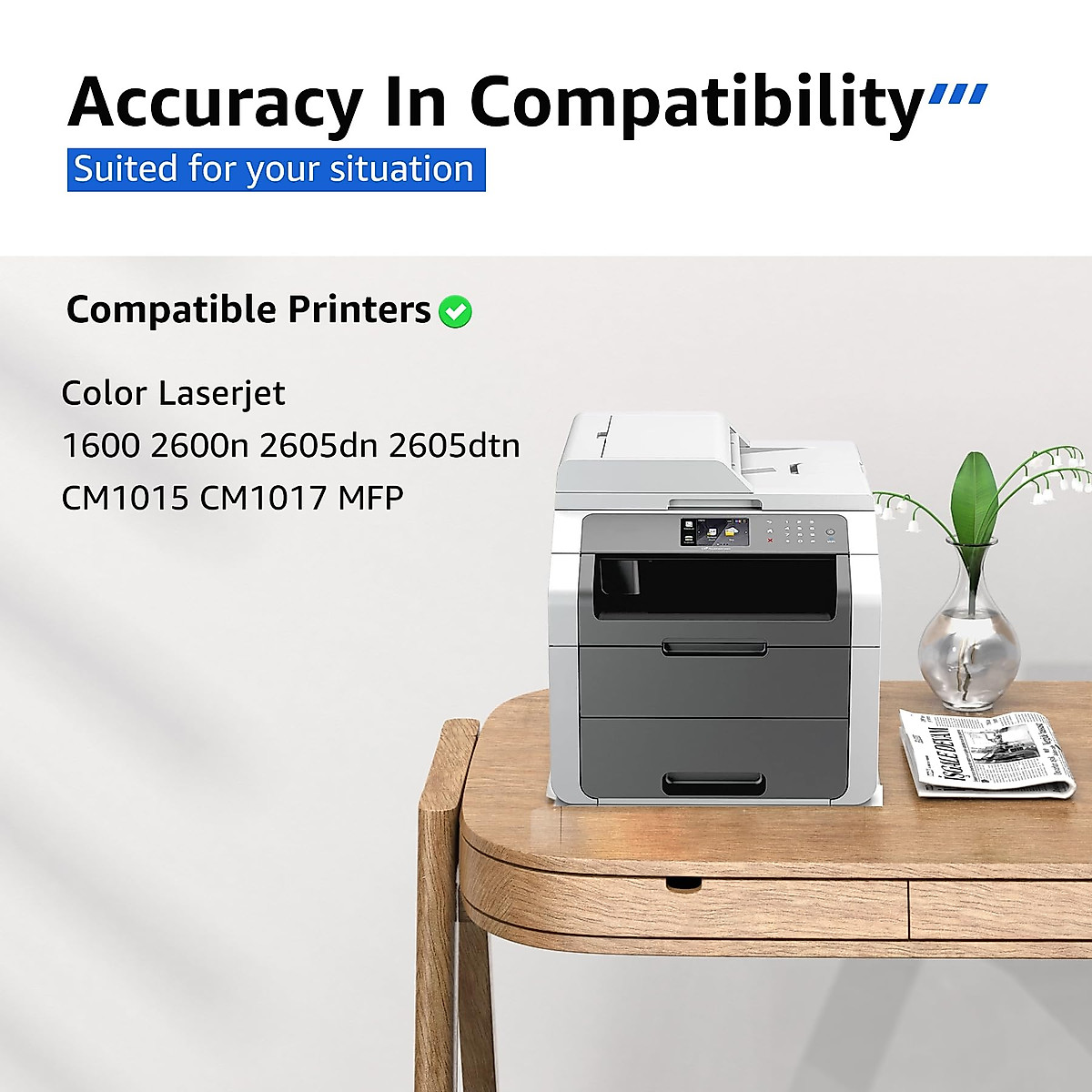 CMYBabee Compatible Toner Cartridge Replacement for HP 124A Q6000A Q6001A Q6002A Q6003A Color 1600 2600n 2605dn 2605dtn CM1015 CM1017 MFP Printer (Black, Cyan, Yellow, Magenta, 4-Pack)