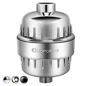 HOPOPRO NBC News Recommended Brand 18 Stages Shower Filter, High Output Universal Shower Head Filter Hard Water Filter Water Softener Showerhead Filter Remove Chlorine Fluoride Heavy Metals