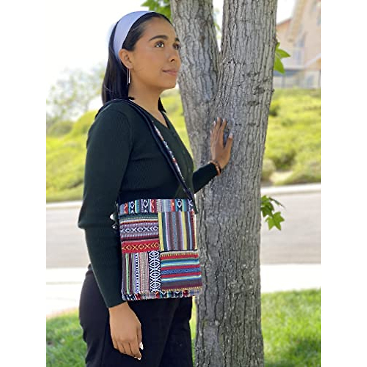 Small Adjustable Tribal Bohemian Crossbody Shoulder Bag Sling Purse or Tablet Case