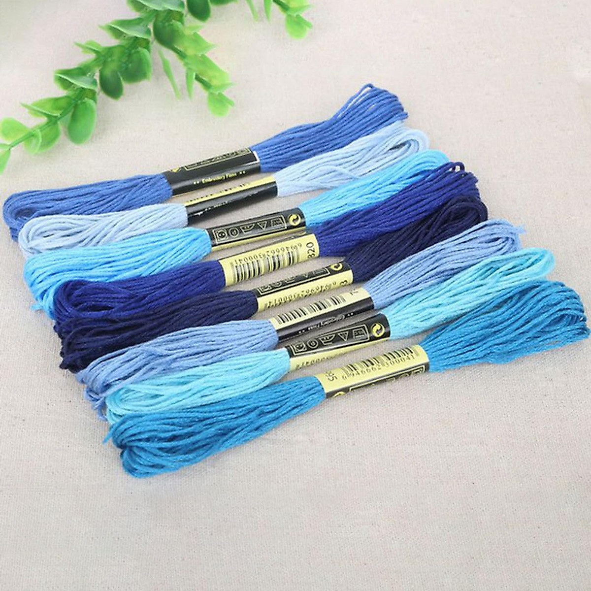 ulafbwur Thread Cross Stitch Embroidery Floss Bright Color Blue